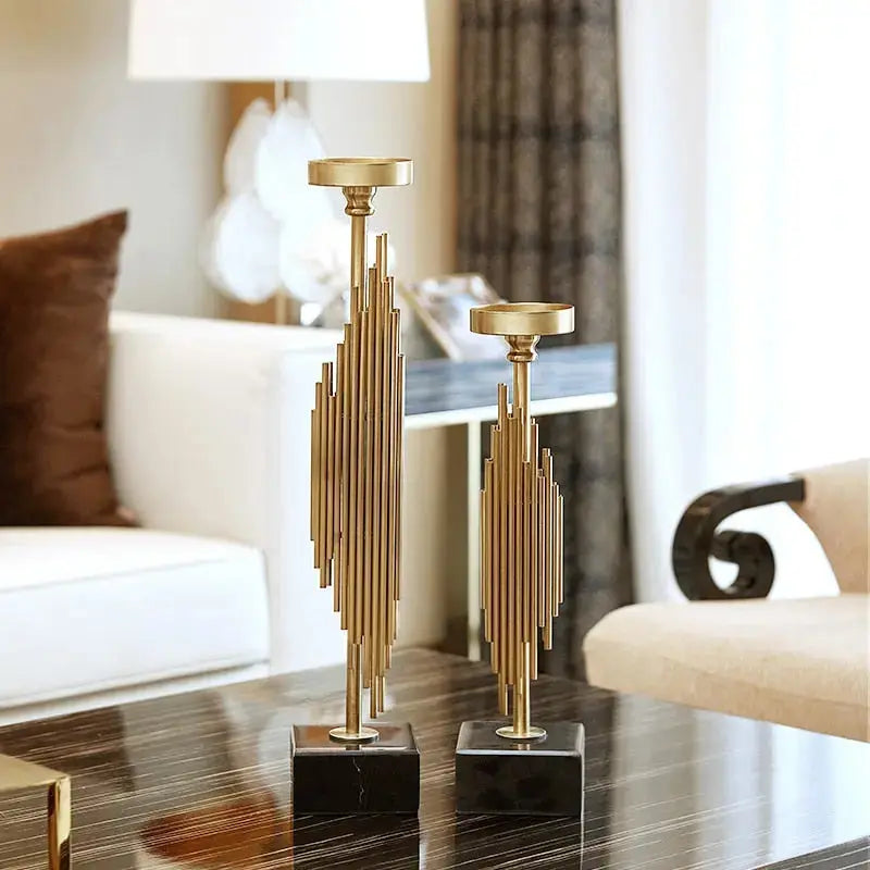 Manhattan Candle Holders With Marble Base – Decorfaure